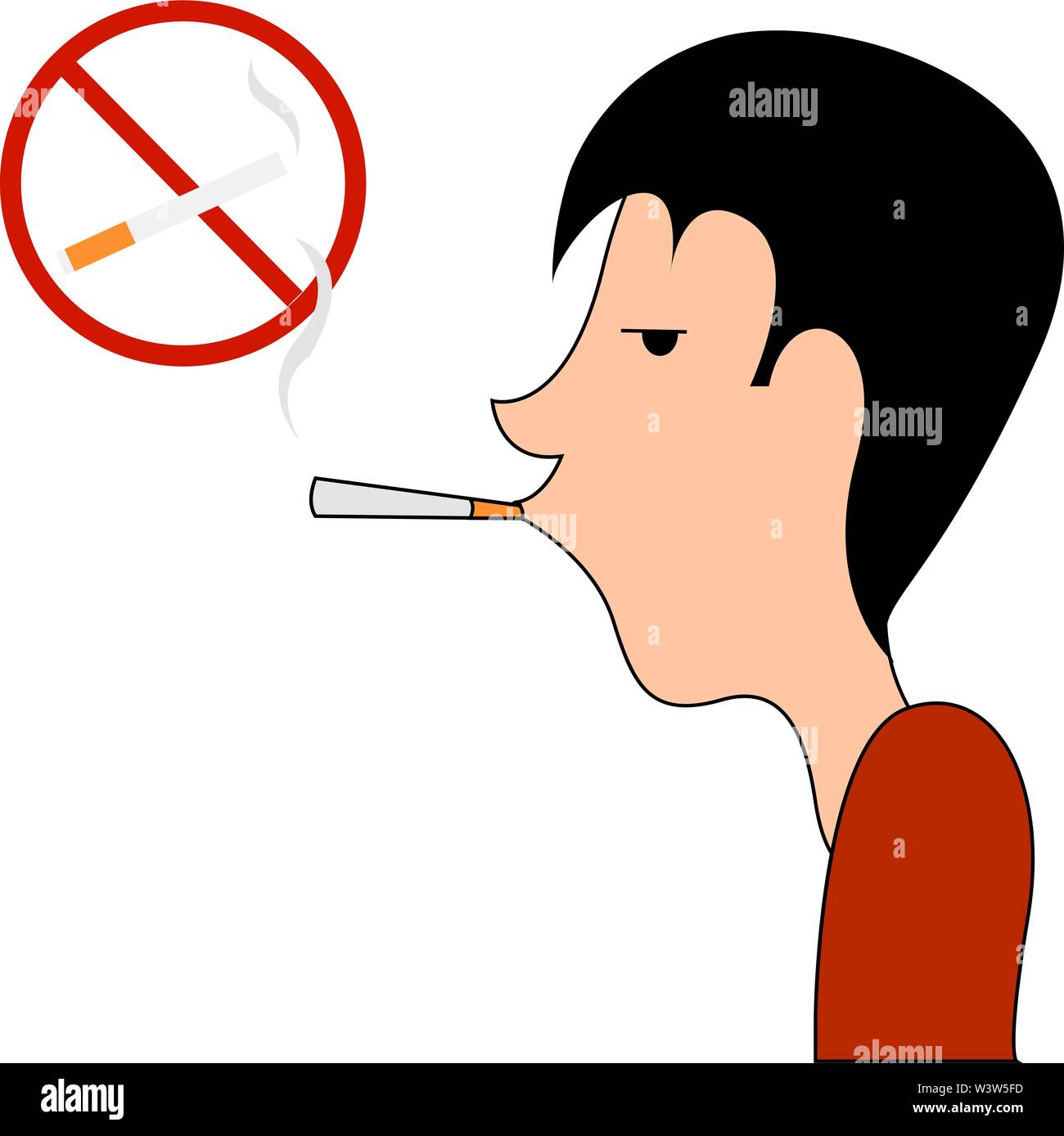 No smoking sing, illustration, vector on white background Stock Vector ...