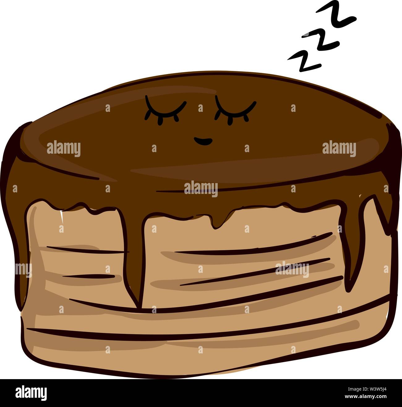 Sleepy pancake, illustration, vector on white background Stock Vector ...