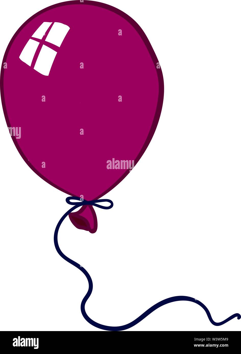 Purple balloon, illustration, vector on white background Stock Vector ...