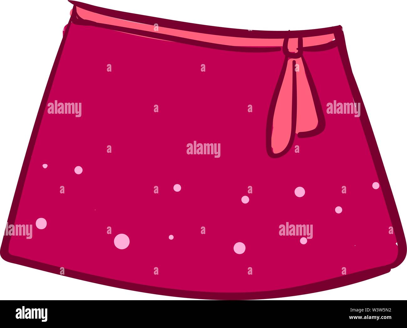 Pink woman skirt, illustration, vector on white background Stock Vector ...