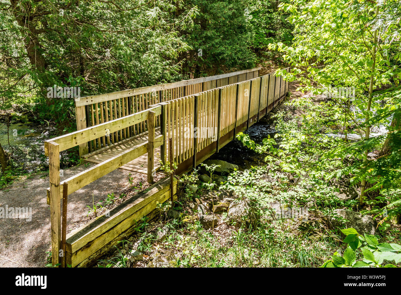 Wooden cross bridge Stock Photo - Alamy
