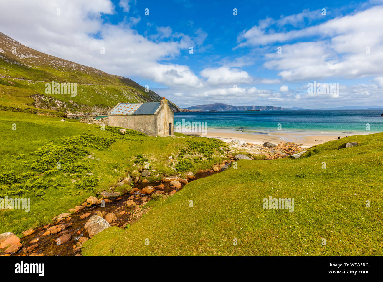 Keem Bay and beach on the Wild Atlantic Way on Achill Island in County ...
