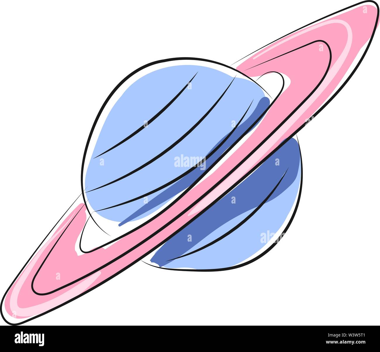 Planet saturn, illustration, vector on white background Stock Vector ...