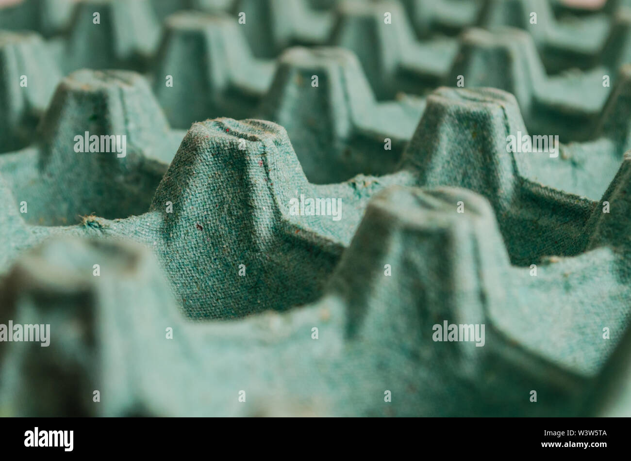 open empty egg green packaging forming a pattern with holes and ...