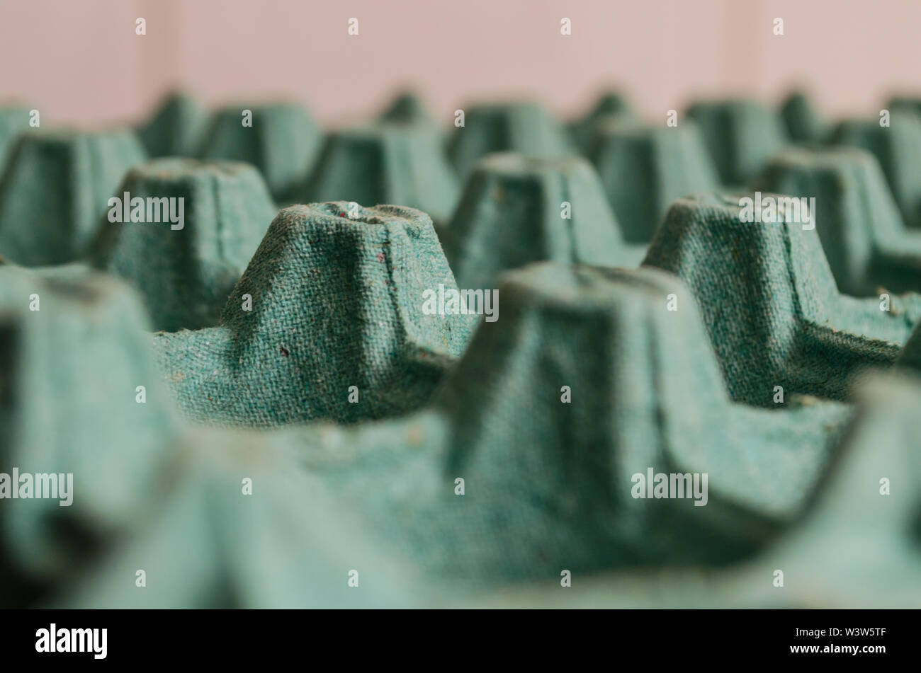 open empty egg green packaging forming a pattern with holes and ...