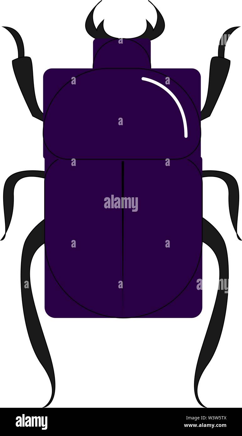 Purple beetle bug, illustration, vector on white background Stock ...