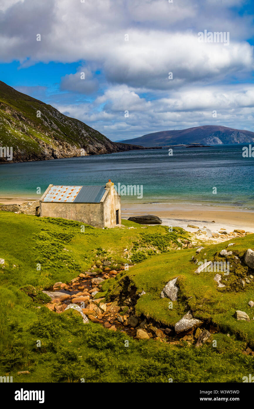 Keem Bay and beach on the Wild Atlantic Way on Achill Island in County ...