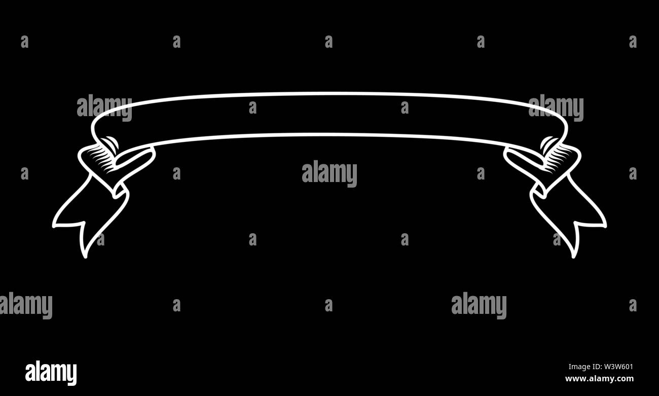 Ribbon Vector Black And White Single