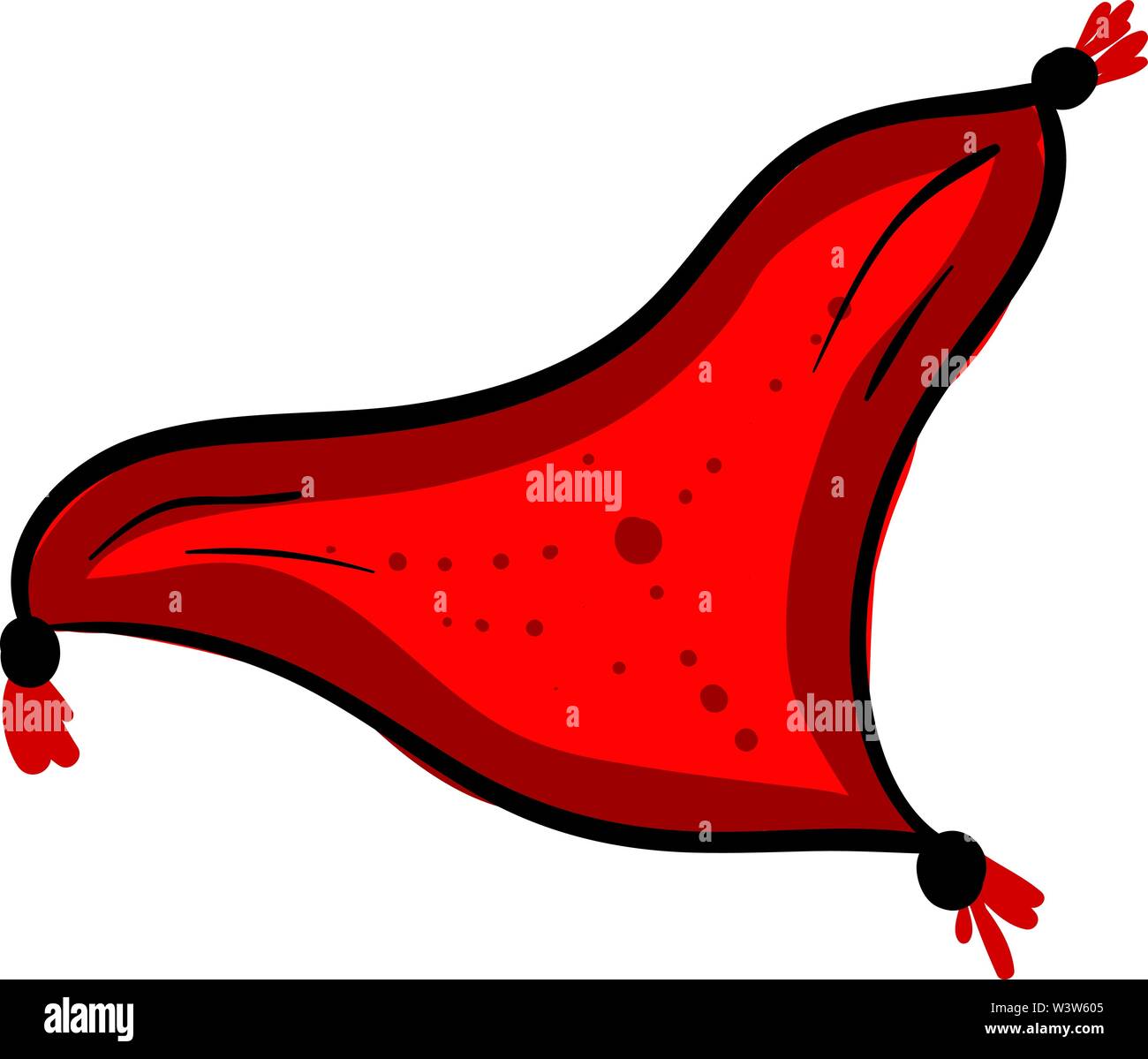 Red woman shawl, illustration, vector on white background Stock Vector ...