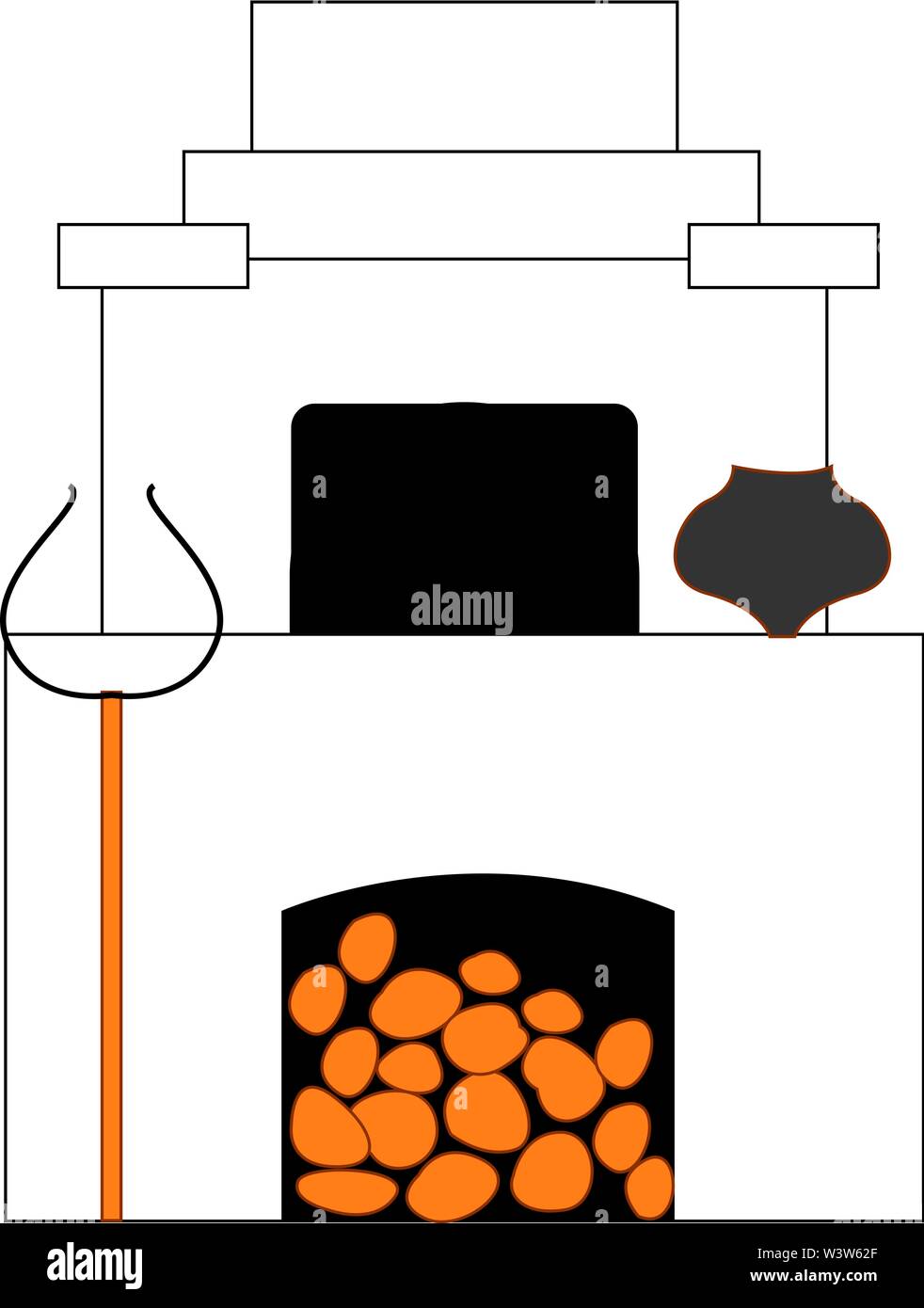 Traditional cooking on stone Stock Vector Images - Alamy