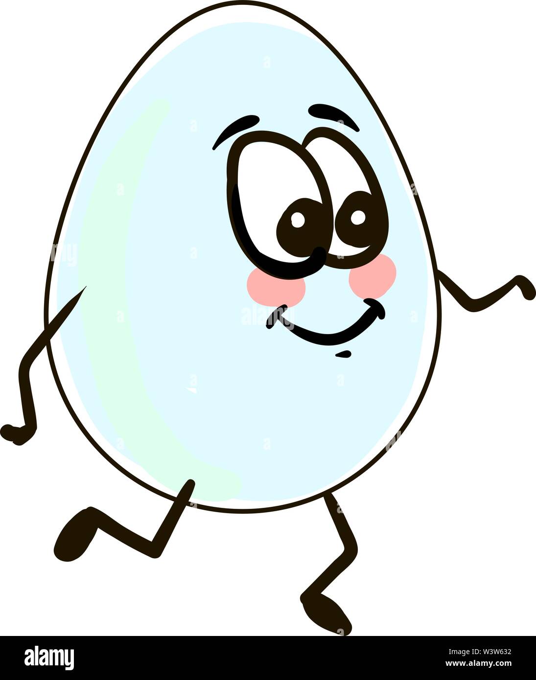 Running egg with eyes, illustration, vector on white background Stock ...