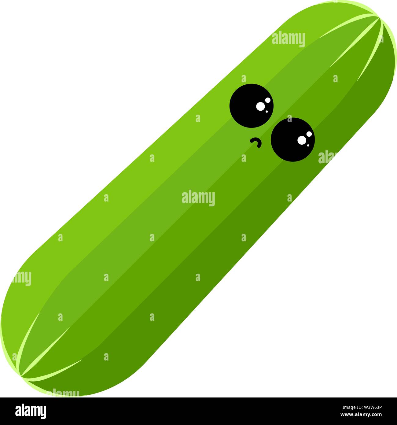 Cucumber with eyes, illustration, vector on white background Stock ...