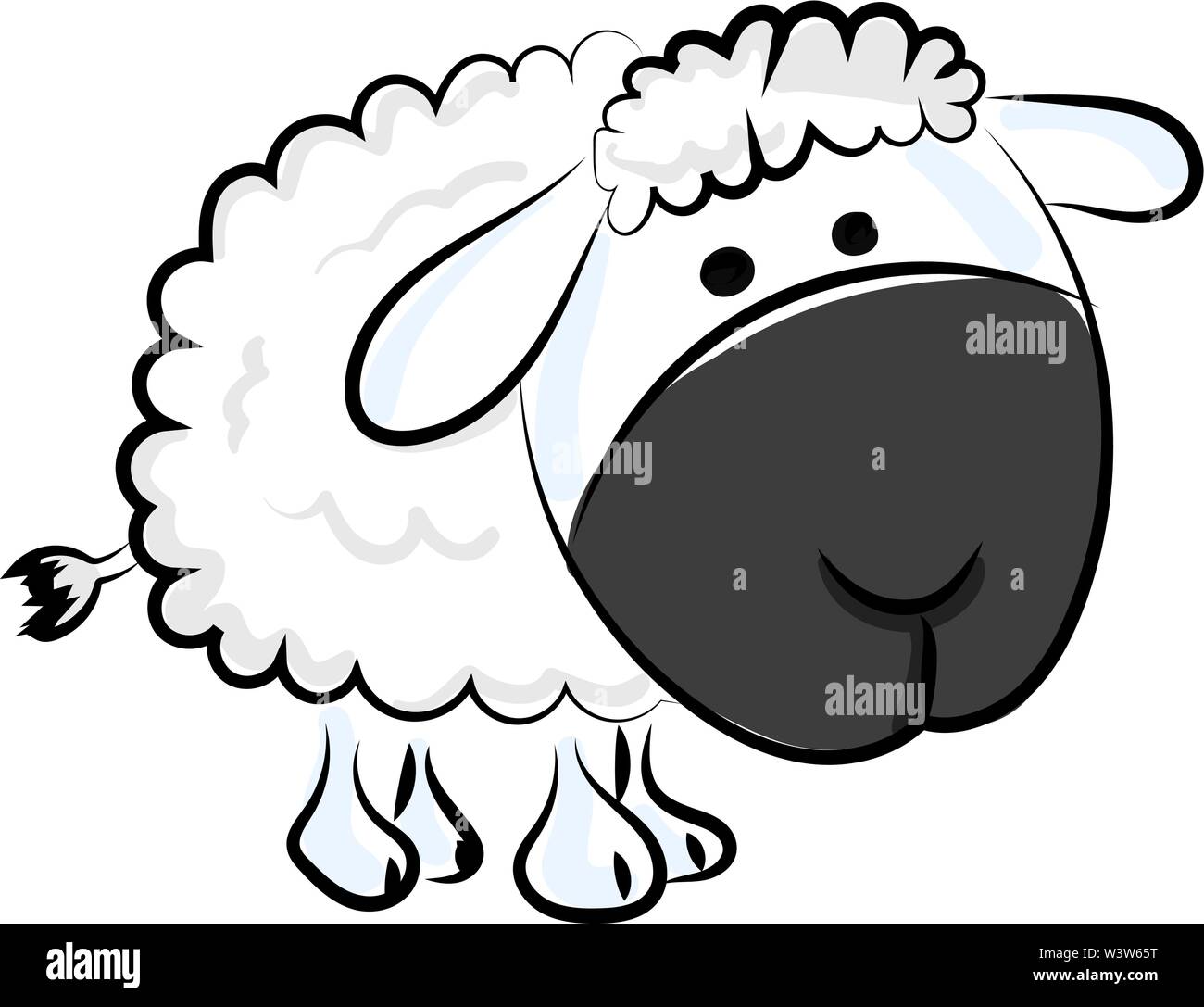Funny sheep, illustration, vector on white background Stock Vector ...