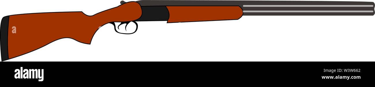 Shotgun weapon, illustration, vector on white background Stock Vector ...