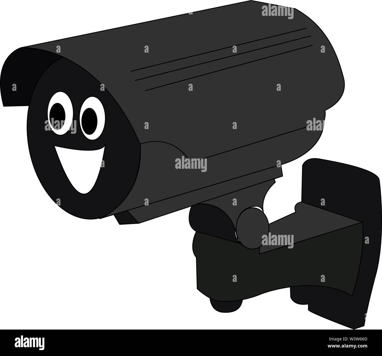 Happy security camera, illustration, vector on white background Stock ...
