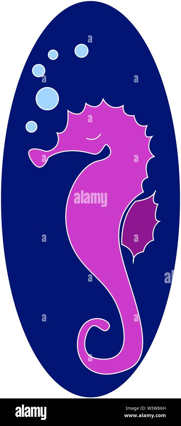 Sea horse black isolated Cut Out Stock Images & Pictures - Alamy
