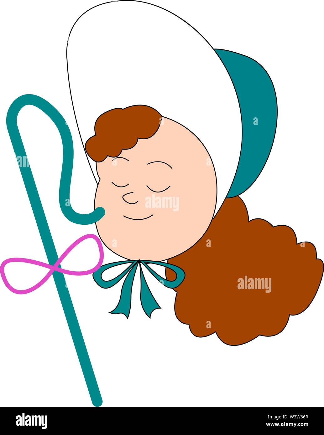 Shepherdess with sheep Stock Vector Images - Alamy
