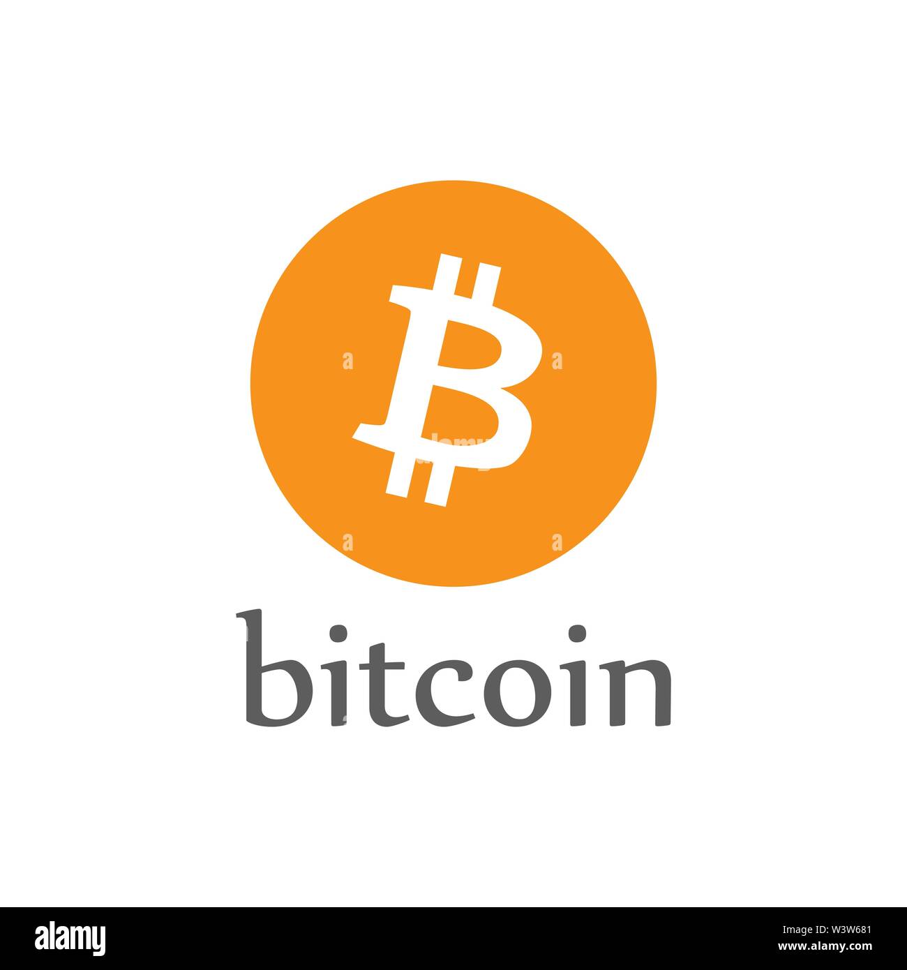 Bitcoin money stylized orange icon. Crypto-currency internet or ...