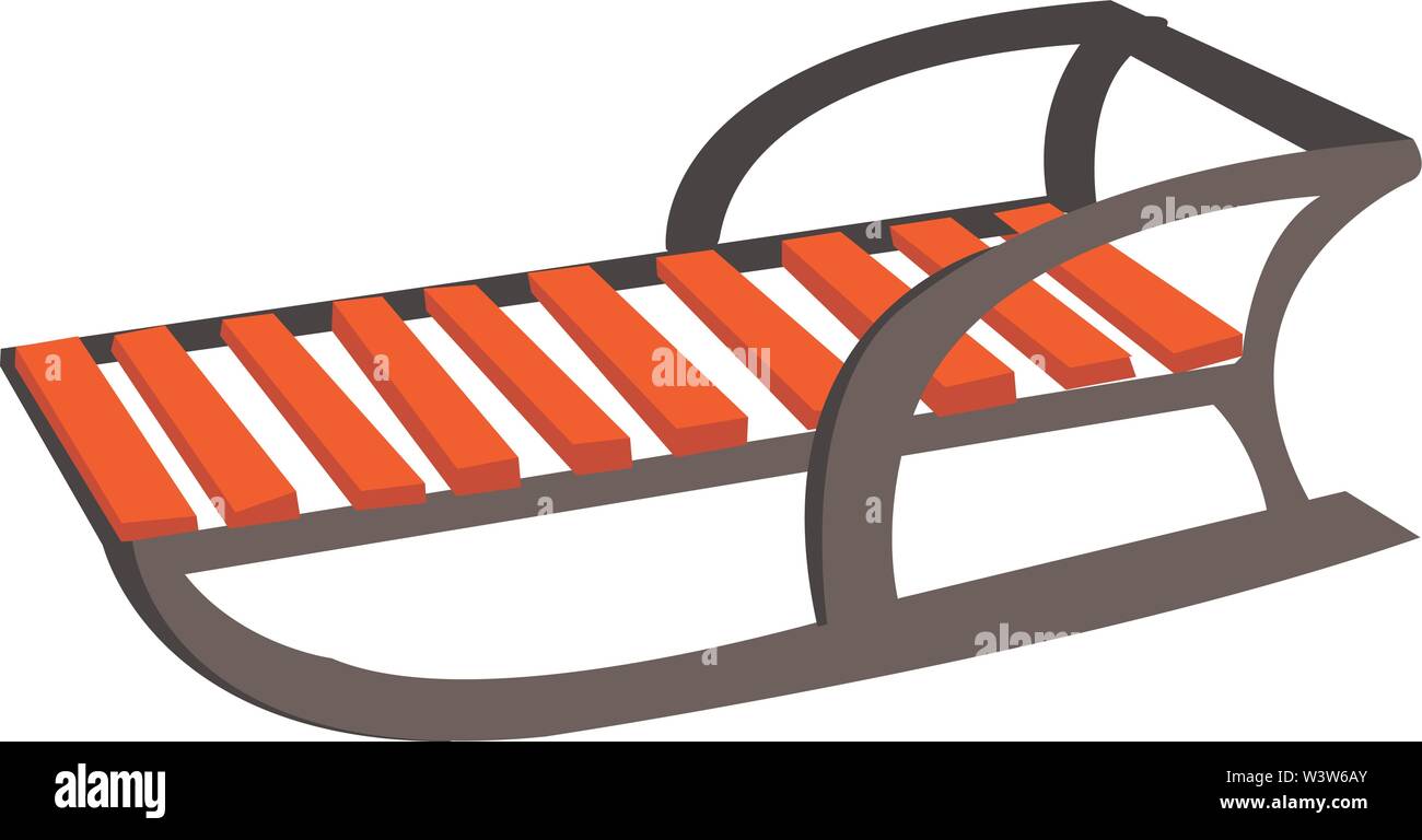 Winter sled, illustration, vector on white background Stock Vector ...