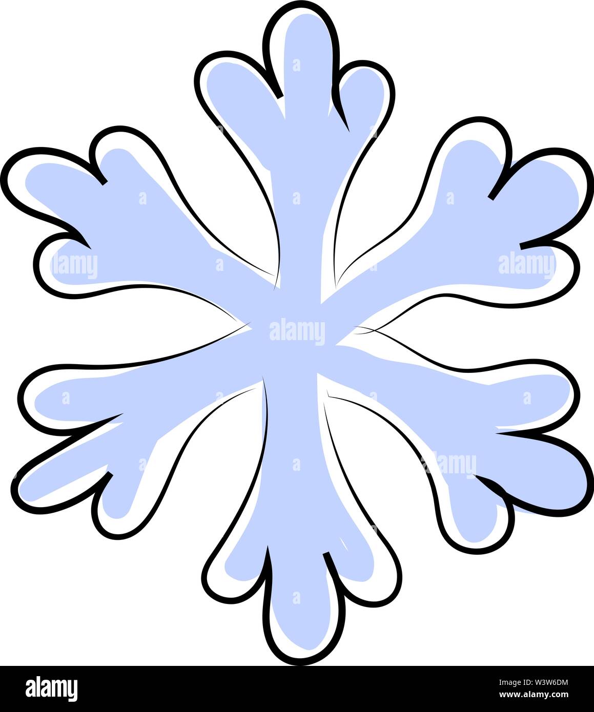 Snowflake drawing, illustration, vector on white background Stock ...
