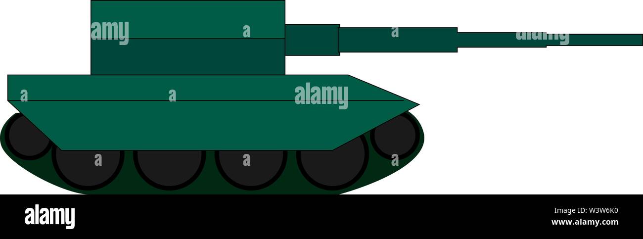 Green tank, illustration, vector on white background Stock Vector Image ...