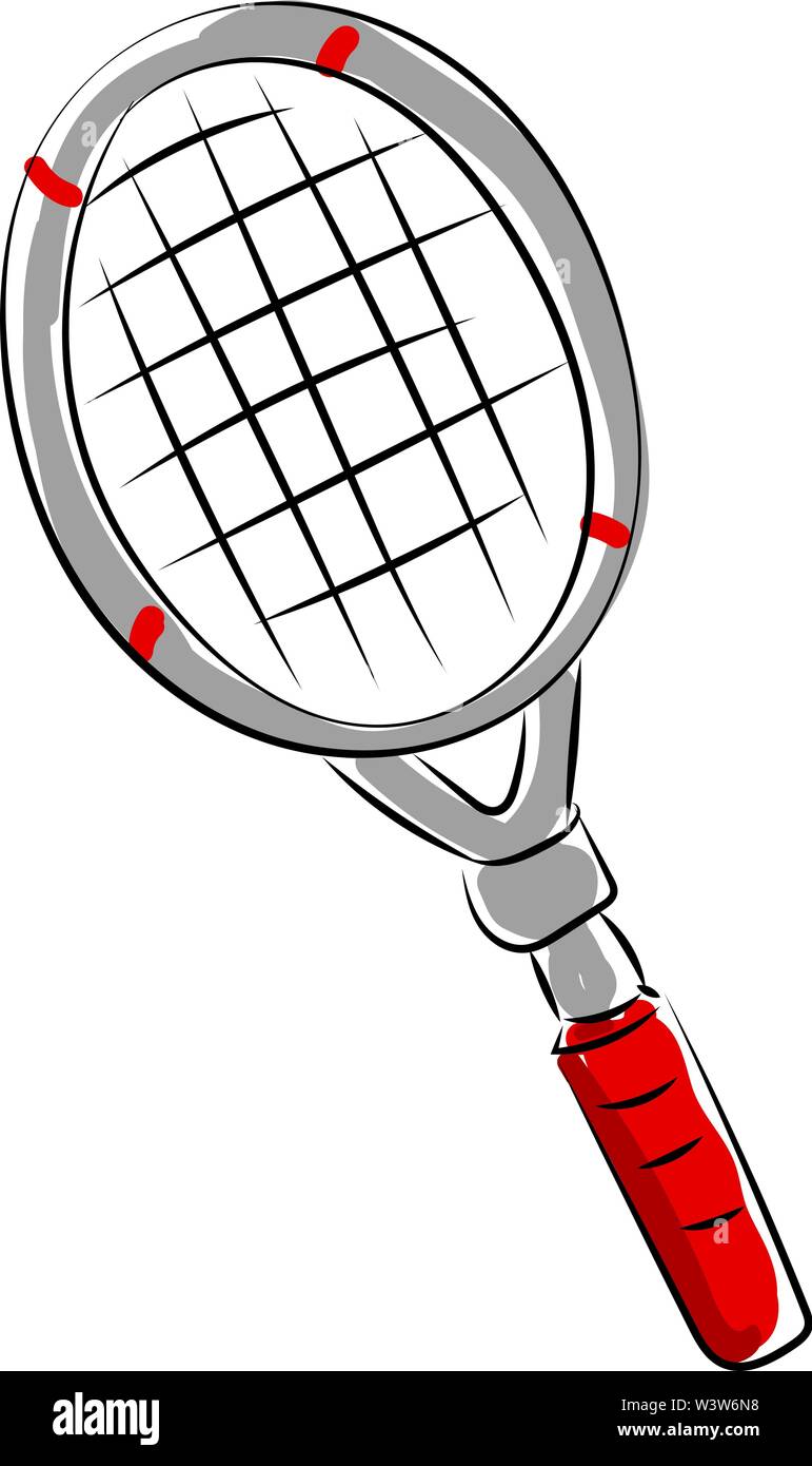 Tennis racket, illustration, vector on white background Stock Vector ...
