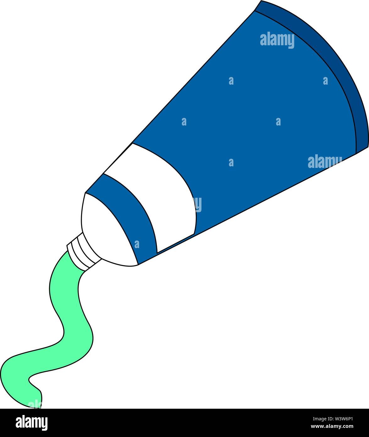 Green toothpaste, illustration, vector on white background Stock Vector ...