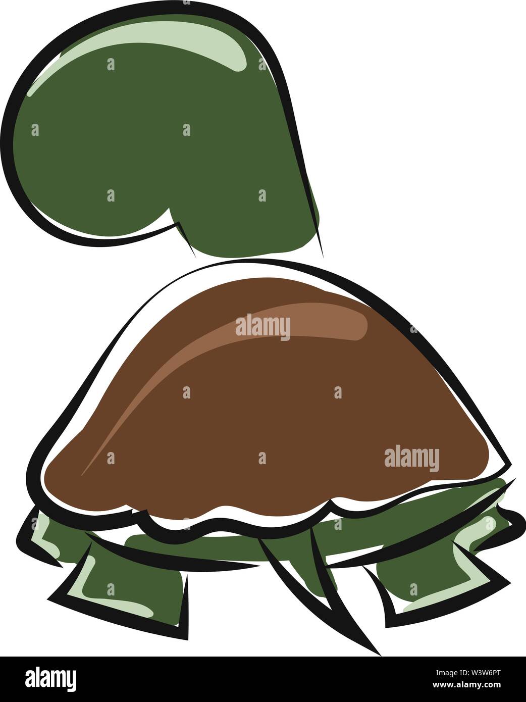 Turtle drawing, illustration, vector on white background Stock Vector ...