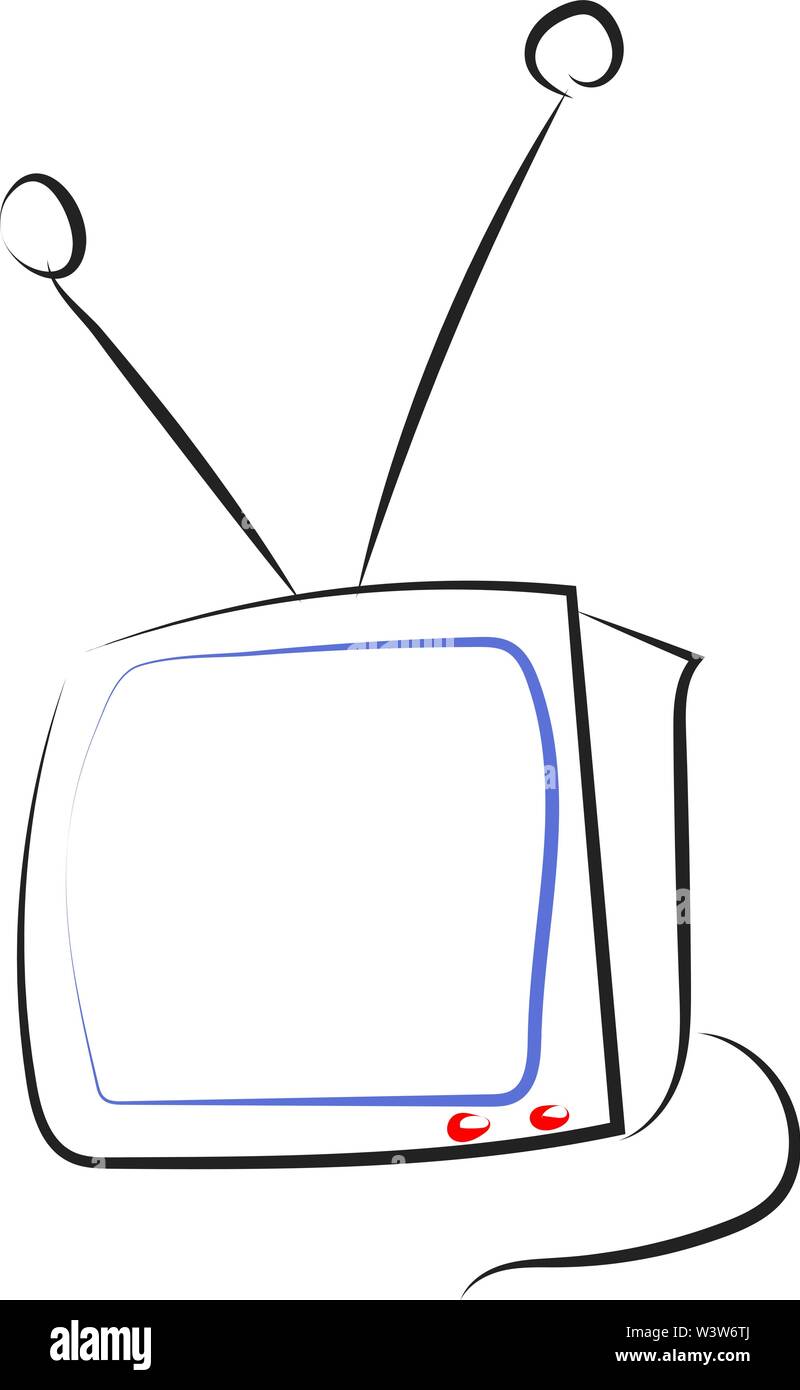 TV drawing, illustration, vector on white background Stock Vector Image ...