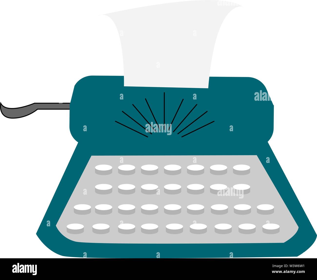 Typewriter machine, illustration, vector on white background Stock ...