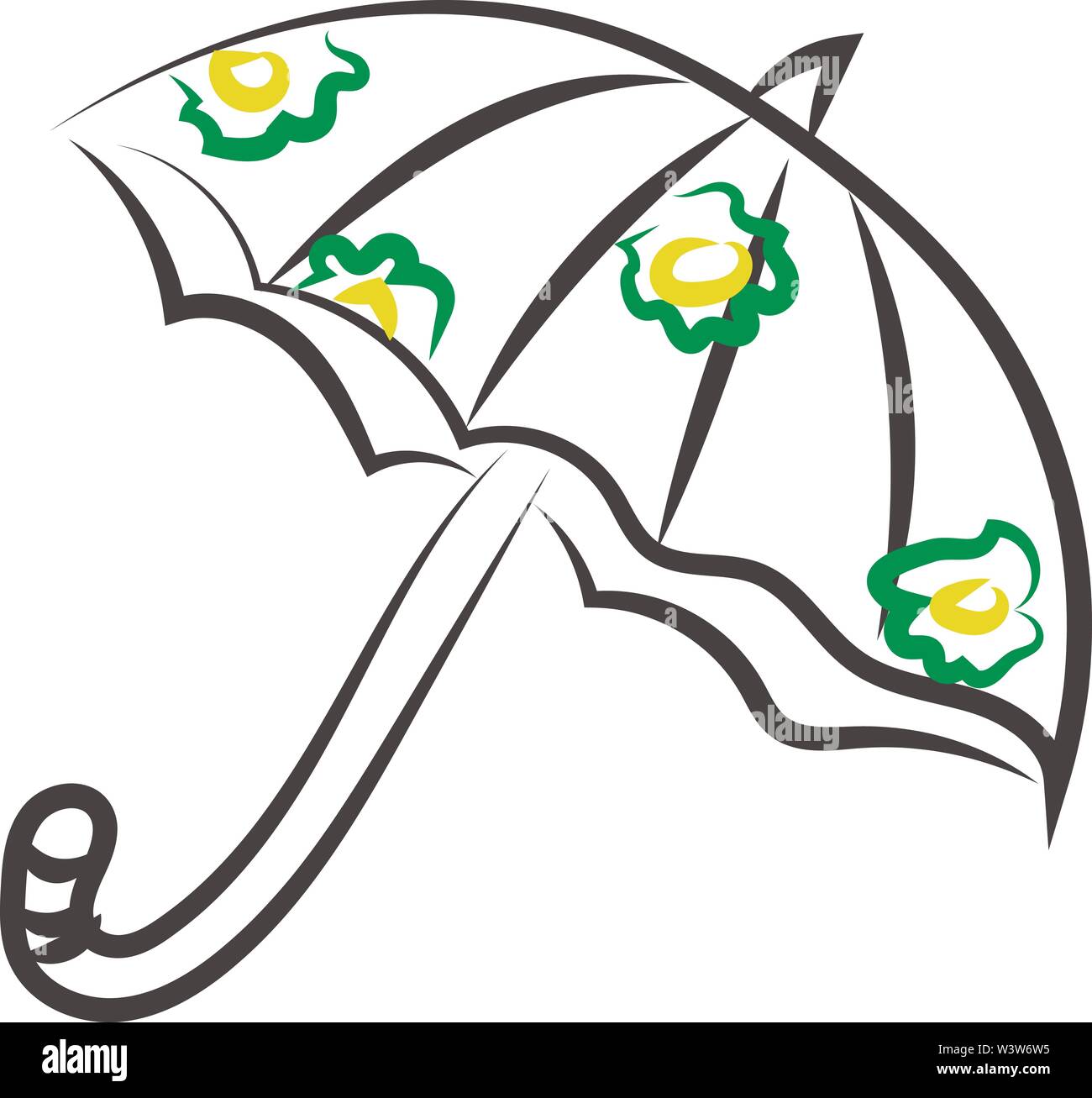 Umbrella drawing, illustration, vector on white background Stock Vector ...