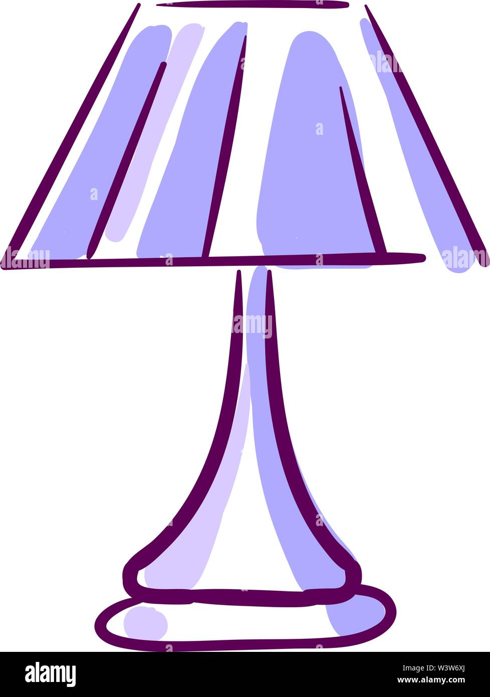 Purple lamp, illustration, vector on white background Stock Vector ...