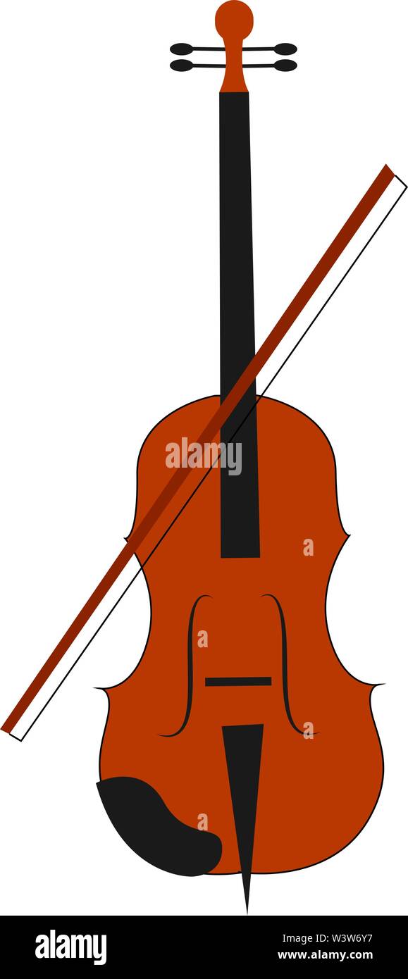 Viola instrument, illustration, vector on white background Stock Vector ...