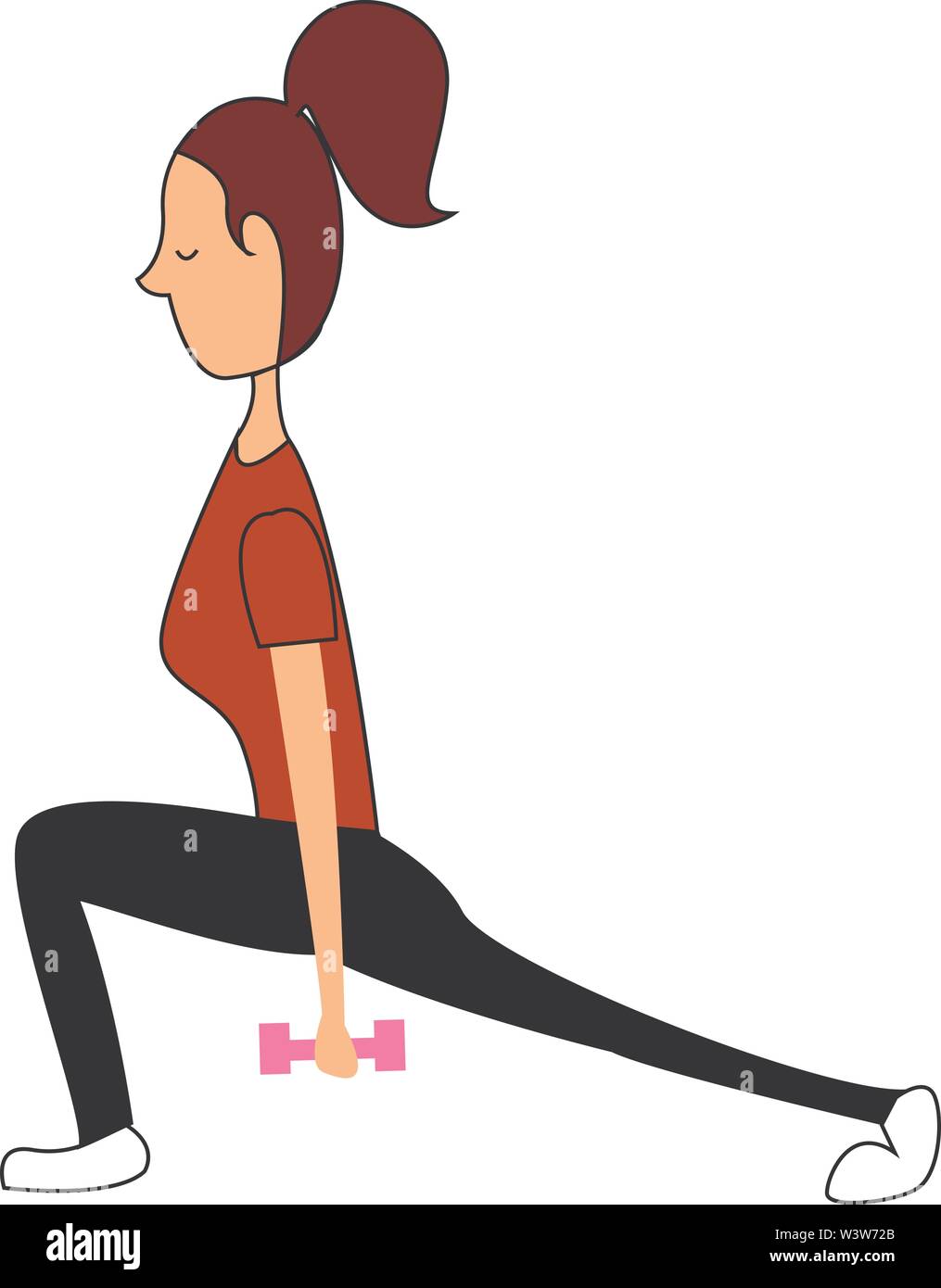 Woman doing workout, illustration, vector on white background Stock ...