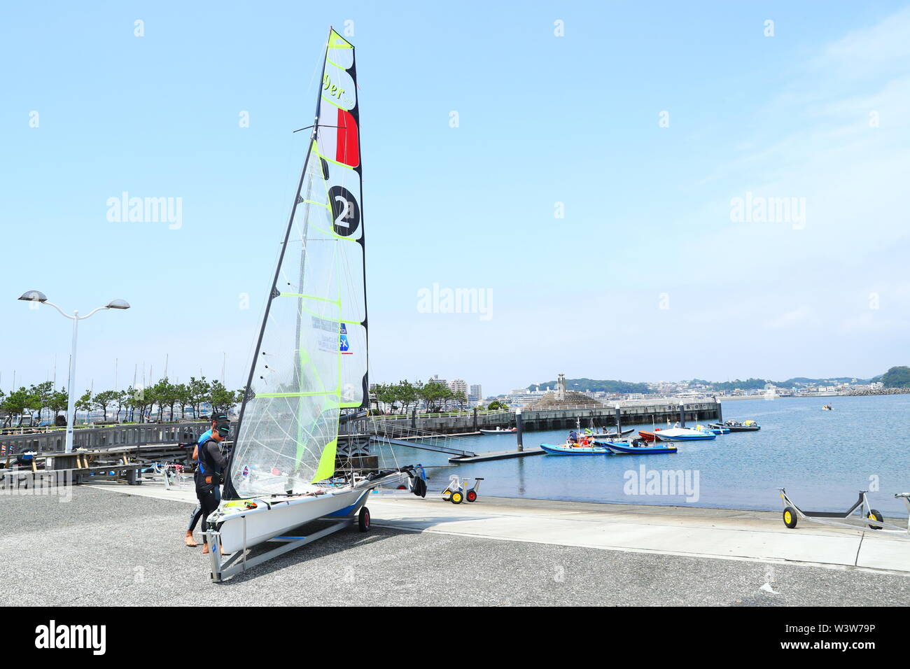 Enoshima Yacht Harbour, Kanagawa, Japan. 17th July, 2019. /General view ...