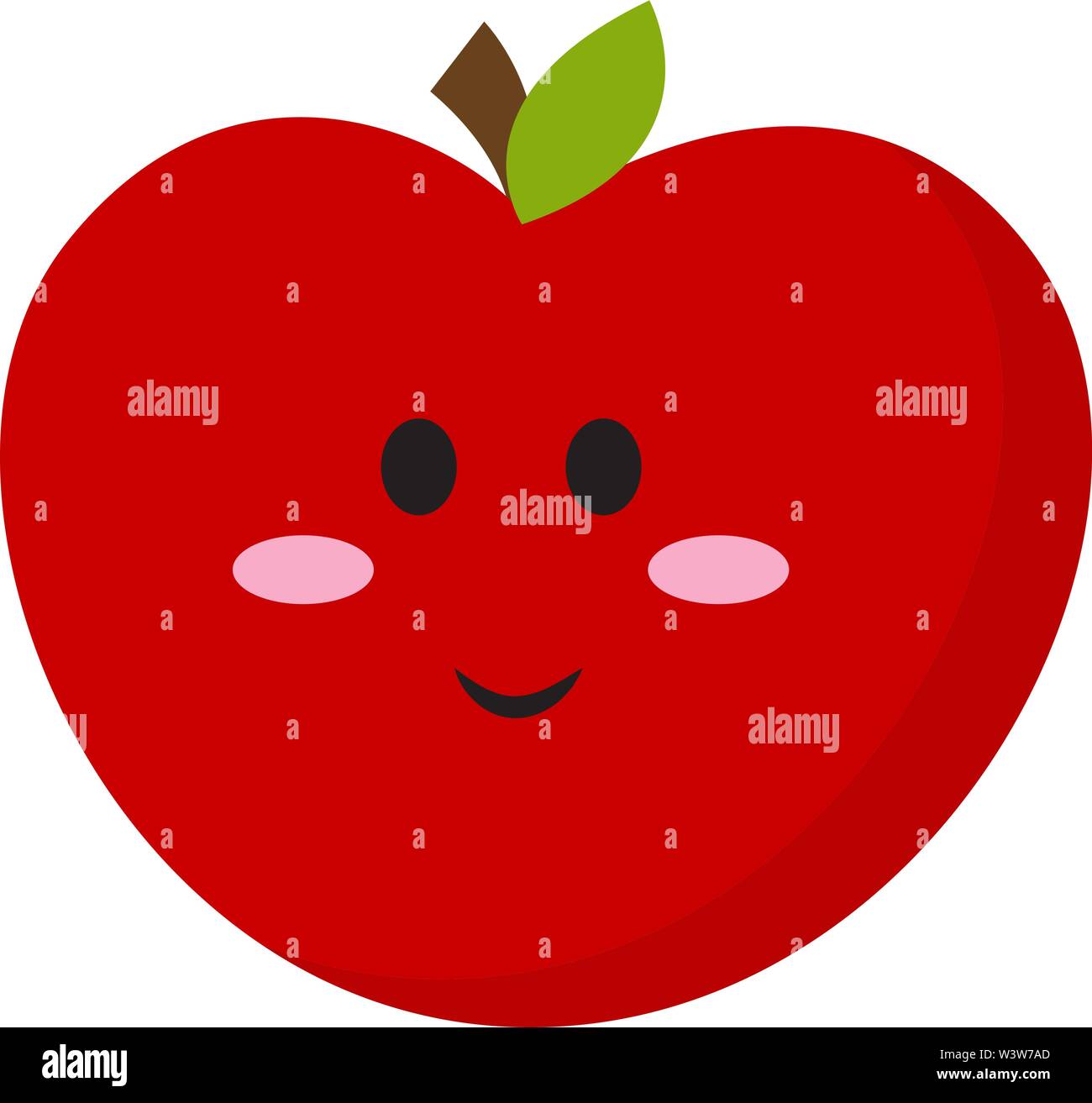 Smiling apple, illustration, vector on white background Stock Vector ...