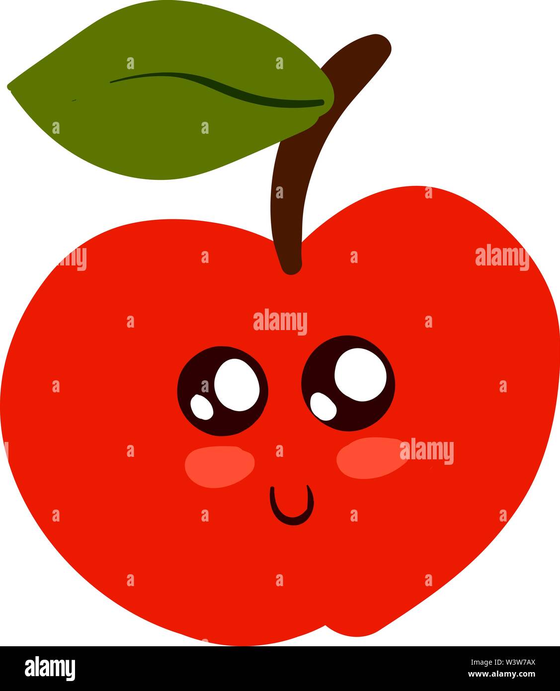 Cute little apple, illustration, vector on white background Stock ...