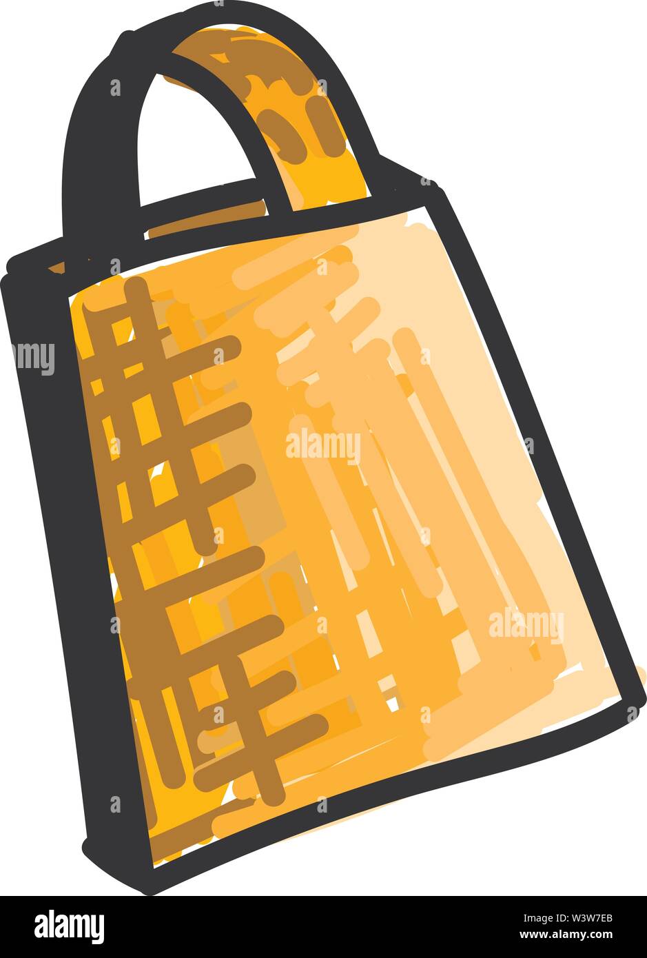 Yellow bag, illustration, vector on white background Stock Vector Image ...