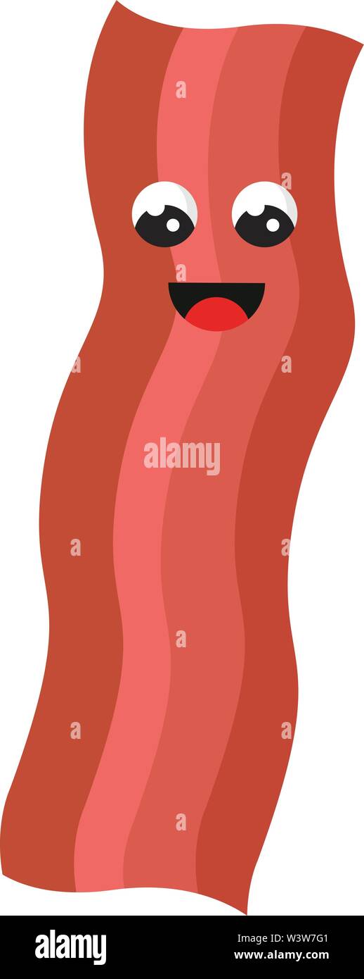 Bacon with eyes, illustration, vector on white background Stock Vector ...