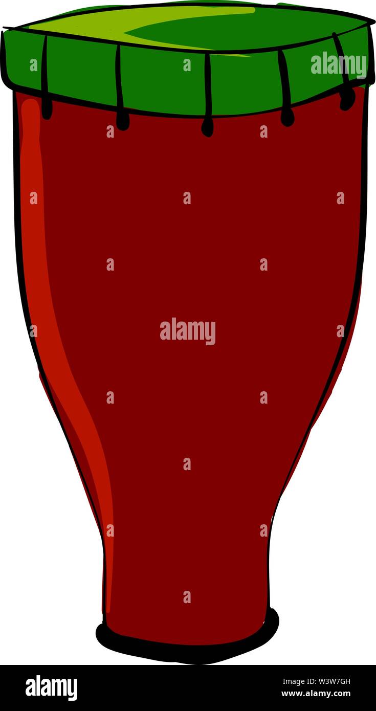 Red conga, illustration, vector on white background Stock Vector Image ...