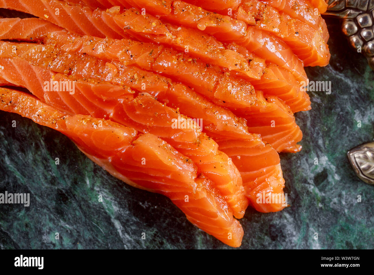 Smoked salmon board marble sliced hi-res stock photography and images ...