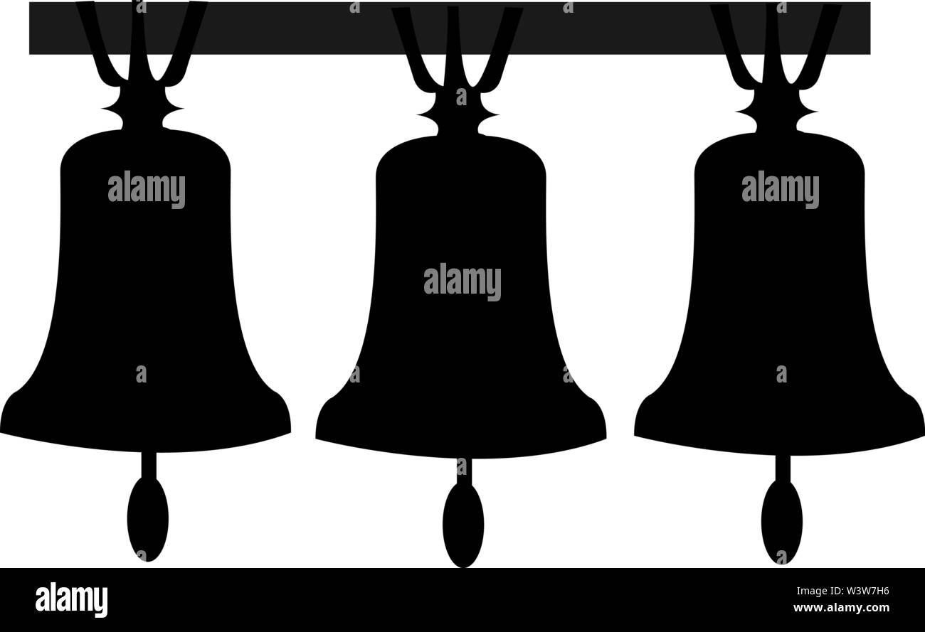 Three bells, illustration, vector on white background Stock Vector ...