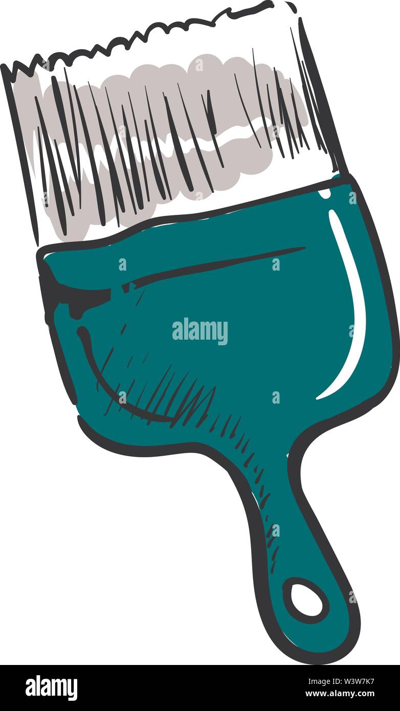Green paint brush, illustration, vector on white background Stock ...