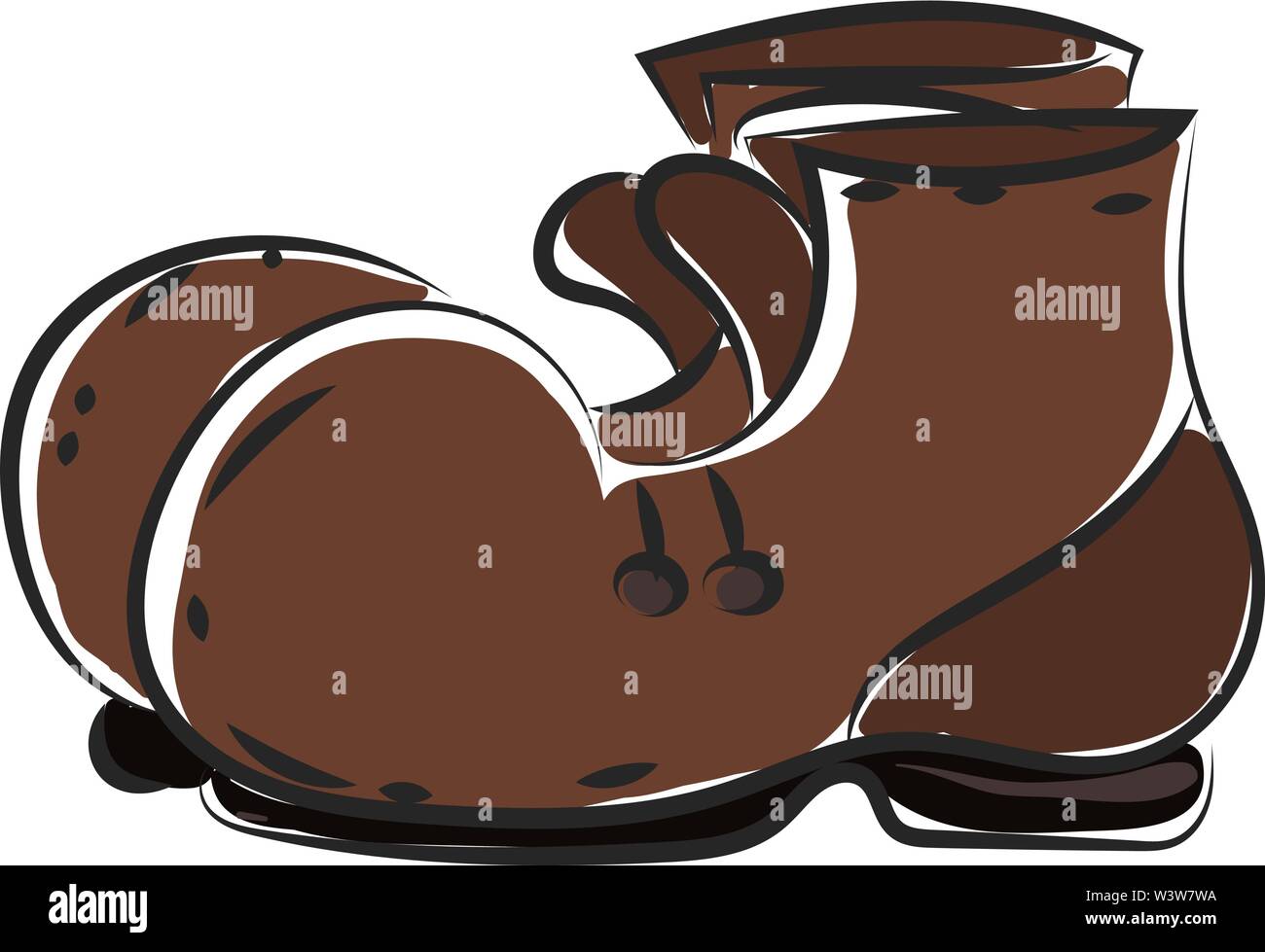 Brown boots, illustration, vector on white background Stock Vector ...