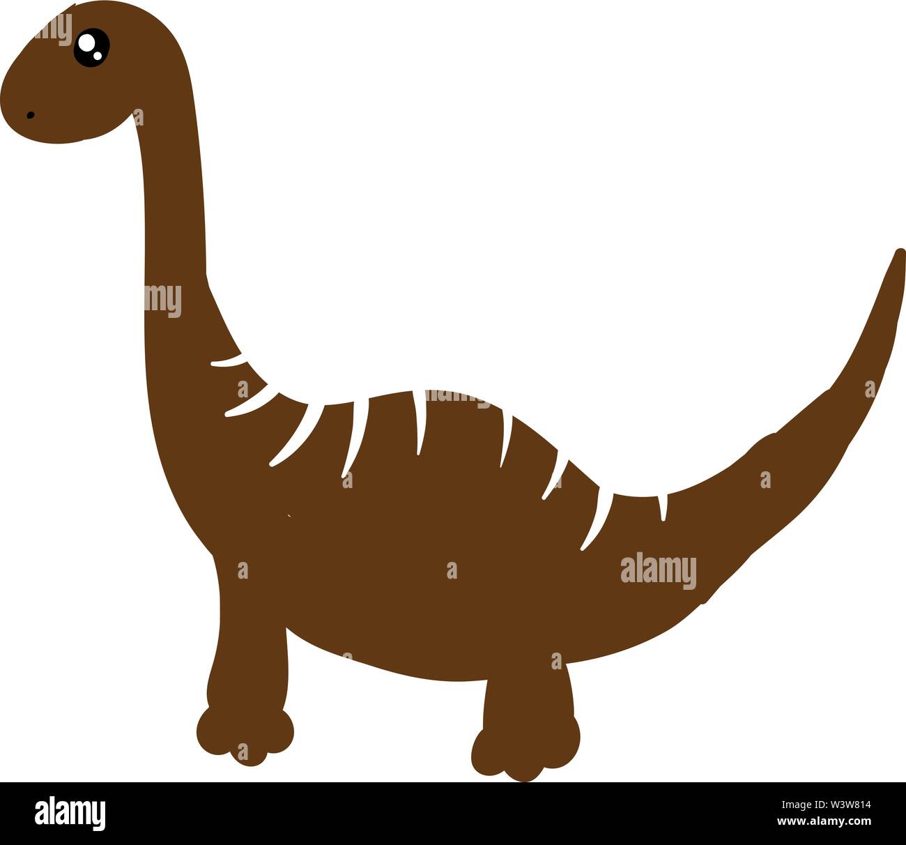 Brown brachiosaurus, illustration, vector on white background Stock ...
