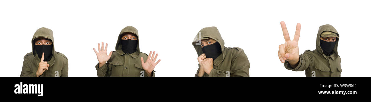 Man wearing horror mask Cut Out Stock Images & Pictures - Alamy