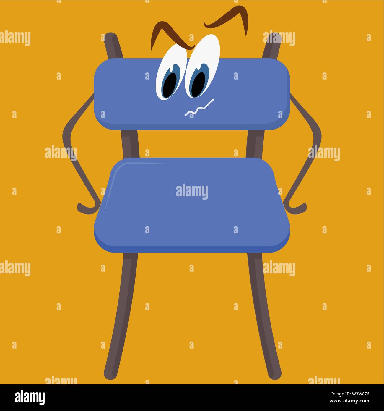 Blue chair, illustration, vector on white background Stock Vector Image ...