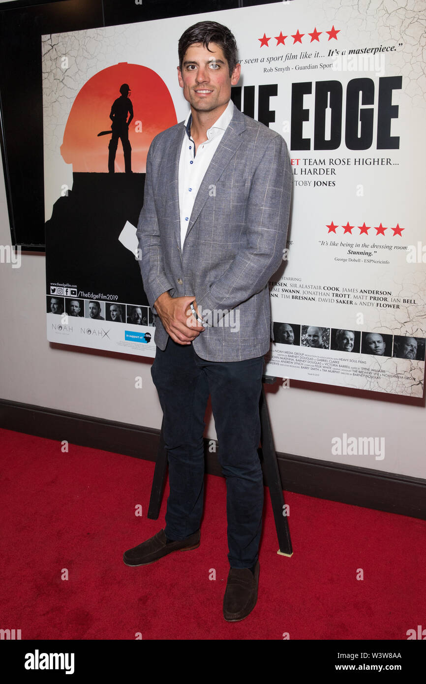 Alastair Cook attends the World Premiere of "THE EDGE" at Picturehouse ...