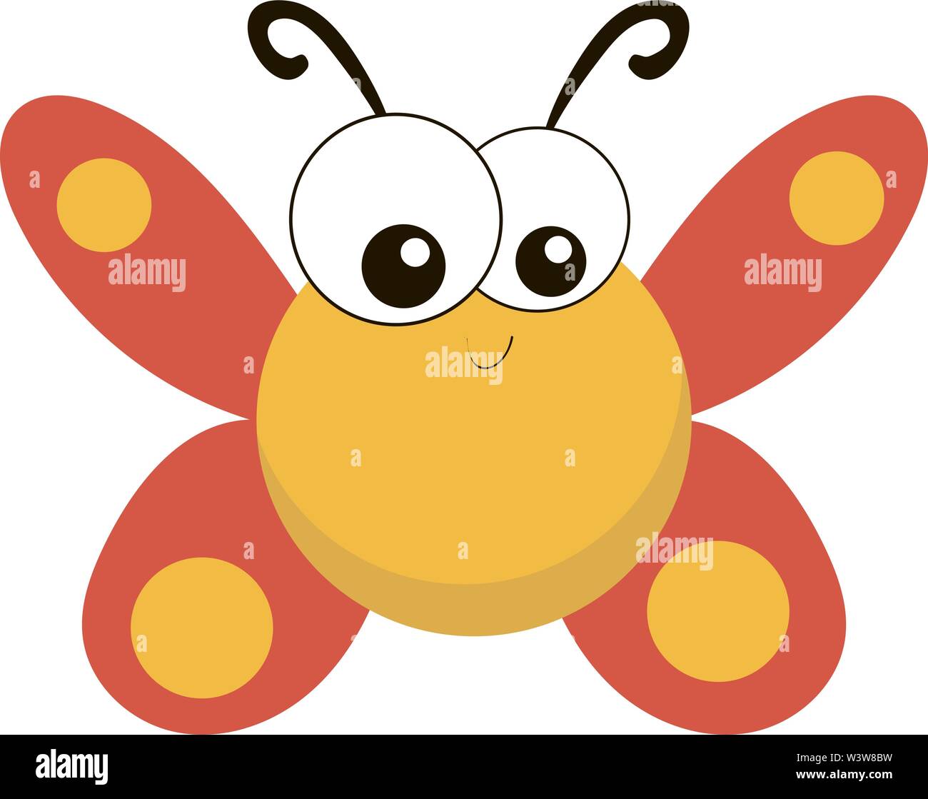 Chubby butterfly, illustration, vector on white background Stock Vector ...