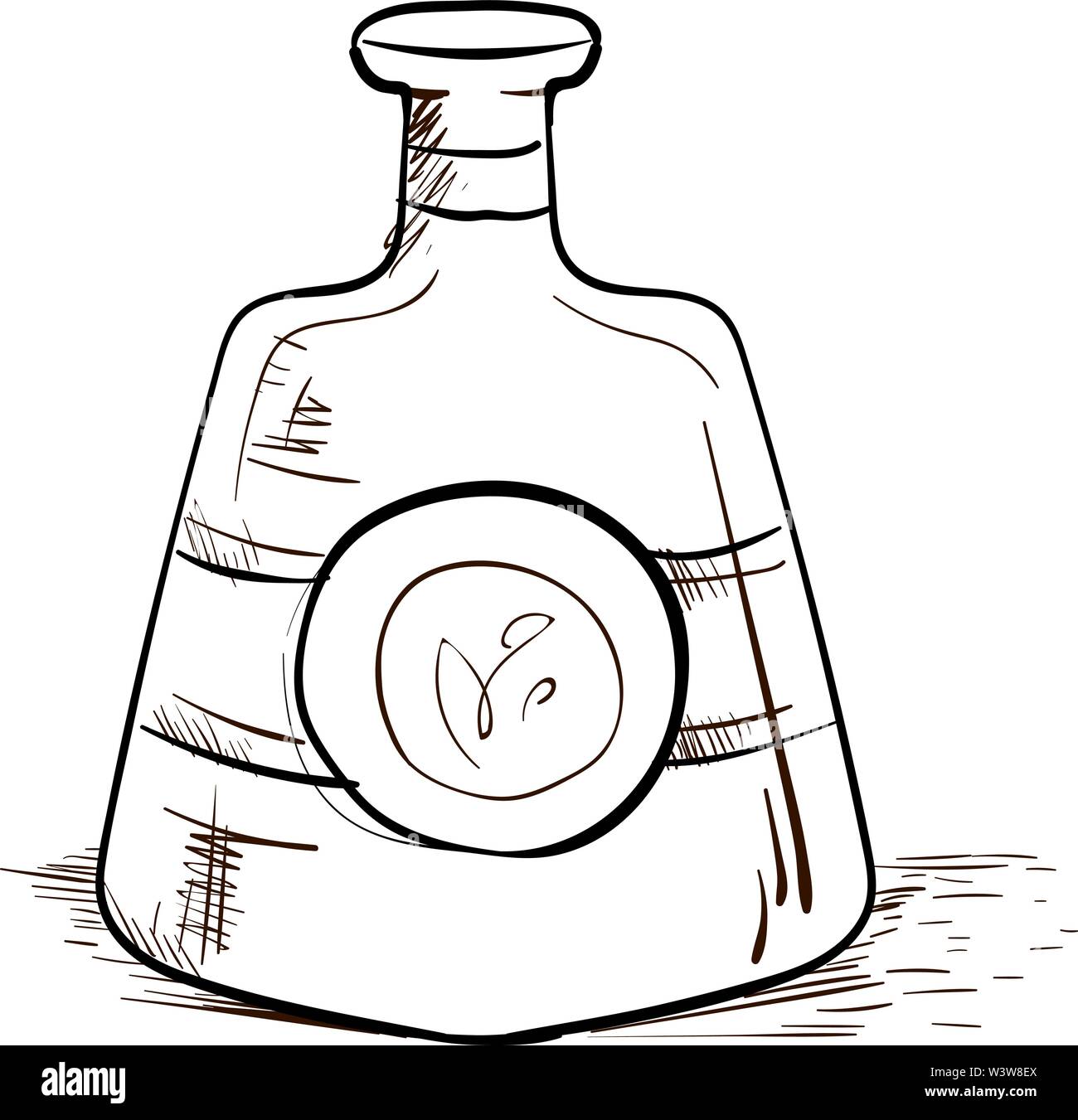 Cognac bottle drawing, illustration, vector on white background Stock Vector Image & Art - Alamy